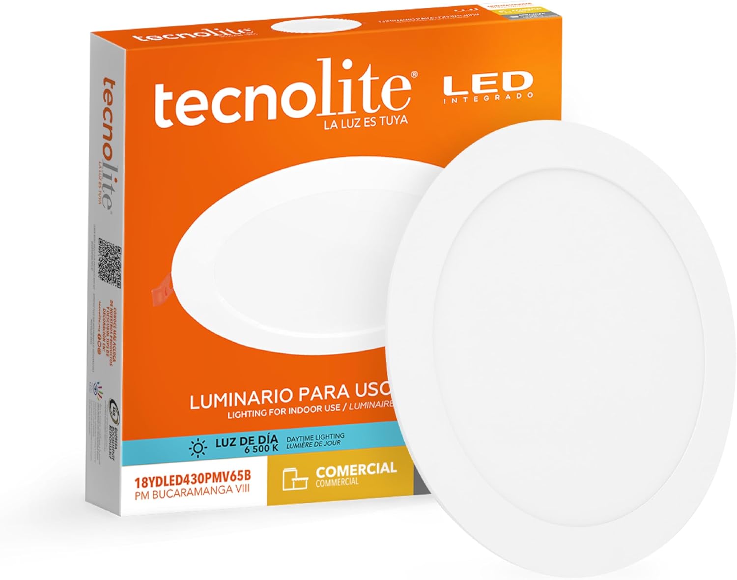 Tecnolite - Lámpara Empotrada de Techo LED 18 W Luz de Día 6500 K, No ...