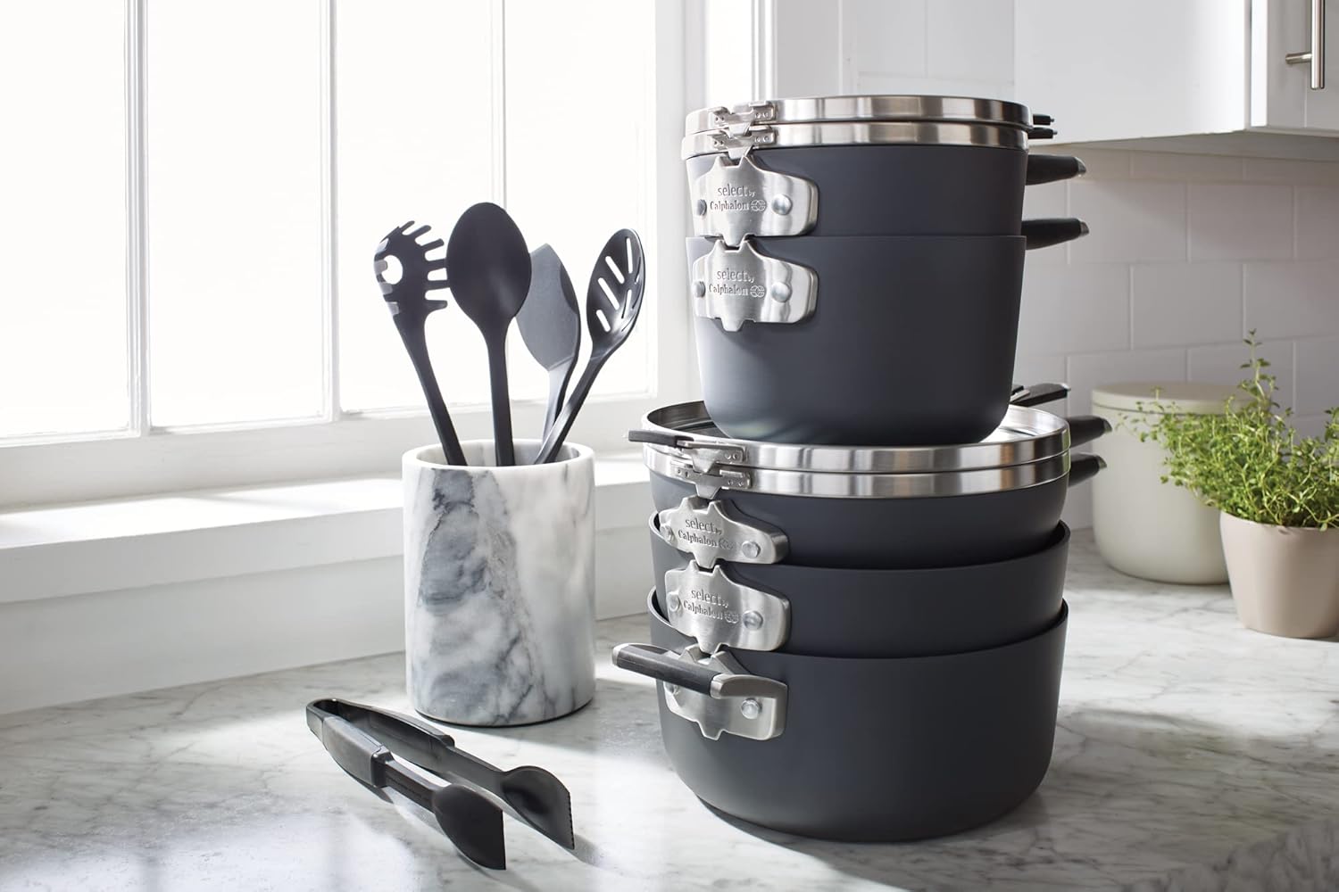 Amazon.com: Select by Calphalon® Space-Saving Hard-Anodized Nonstick 14 ...
