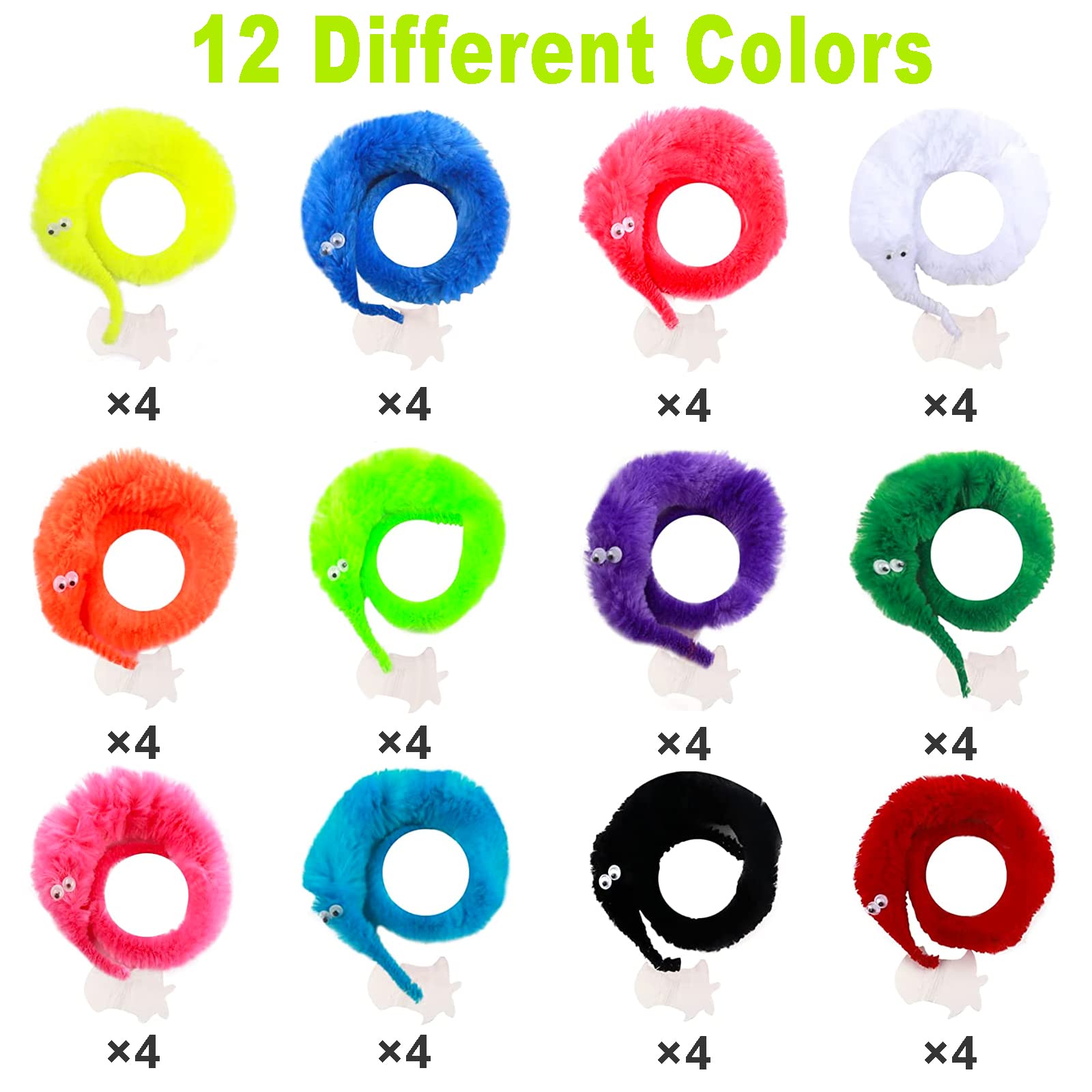 Snapklik.com : CCINEE 48 Pcs Magic Twisty Worm Wiggly Twisty Fuzzy ...