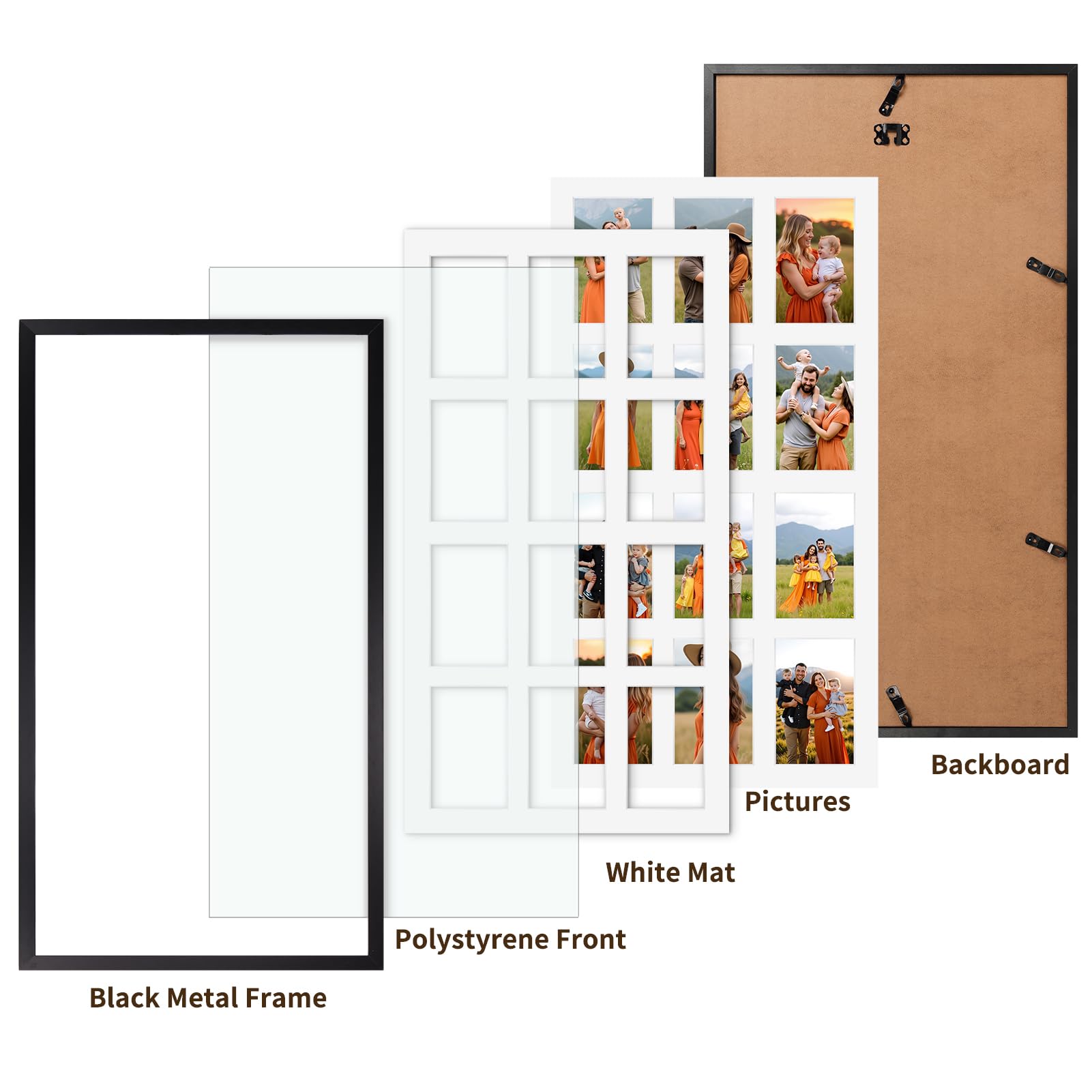 Snapklik.com : QUTREY 12 Opening Collage Picture Frame 4x6, Black Photo ...