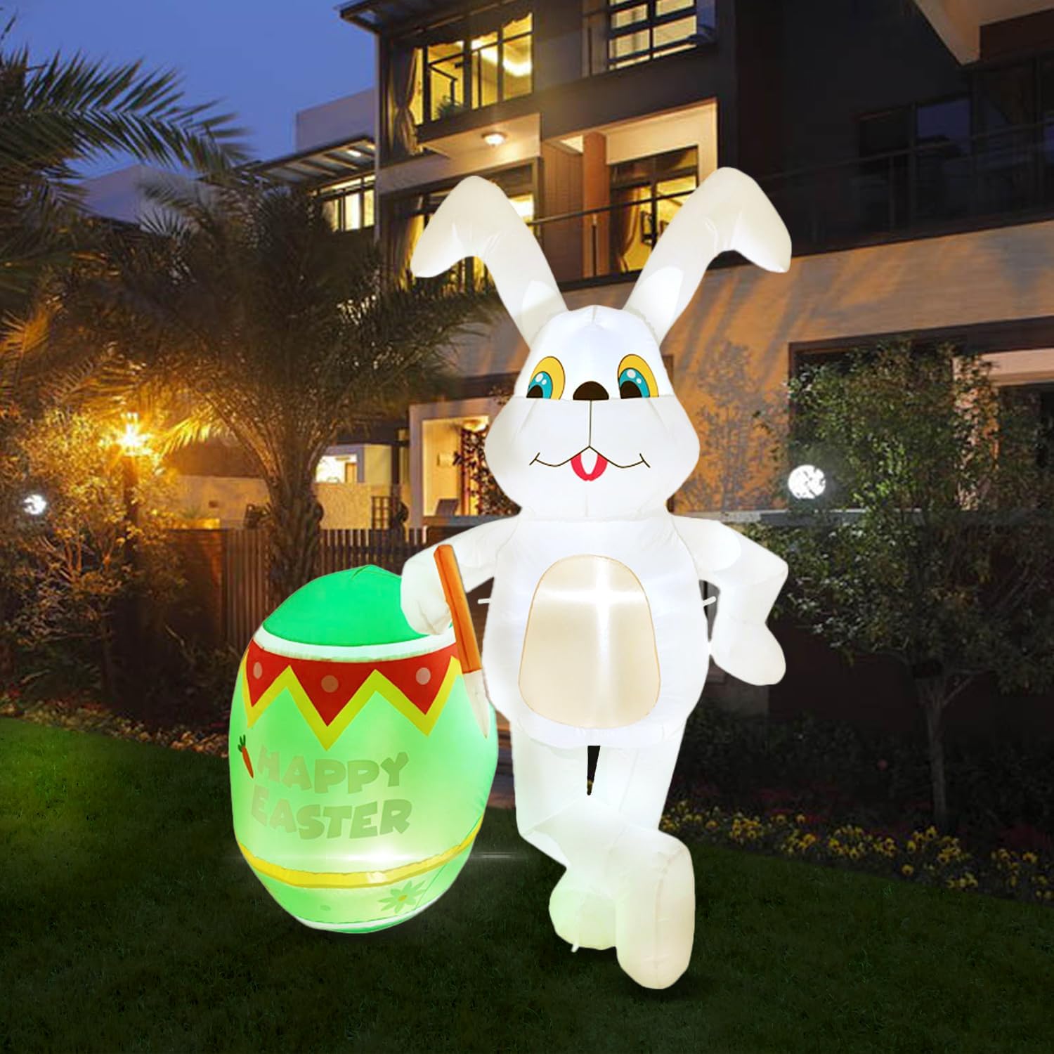 Amazon.com: Easter Inflatables Decorations, 6FT Blow Up Bunny Holding ...