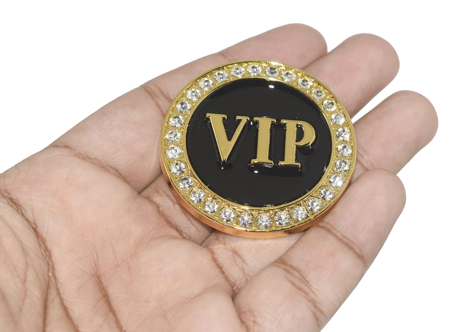 Incognito VIP Rhinestone Badge Sticker for All Cars, Bikes, Metal (Gold ...
