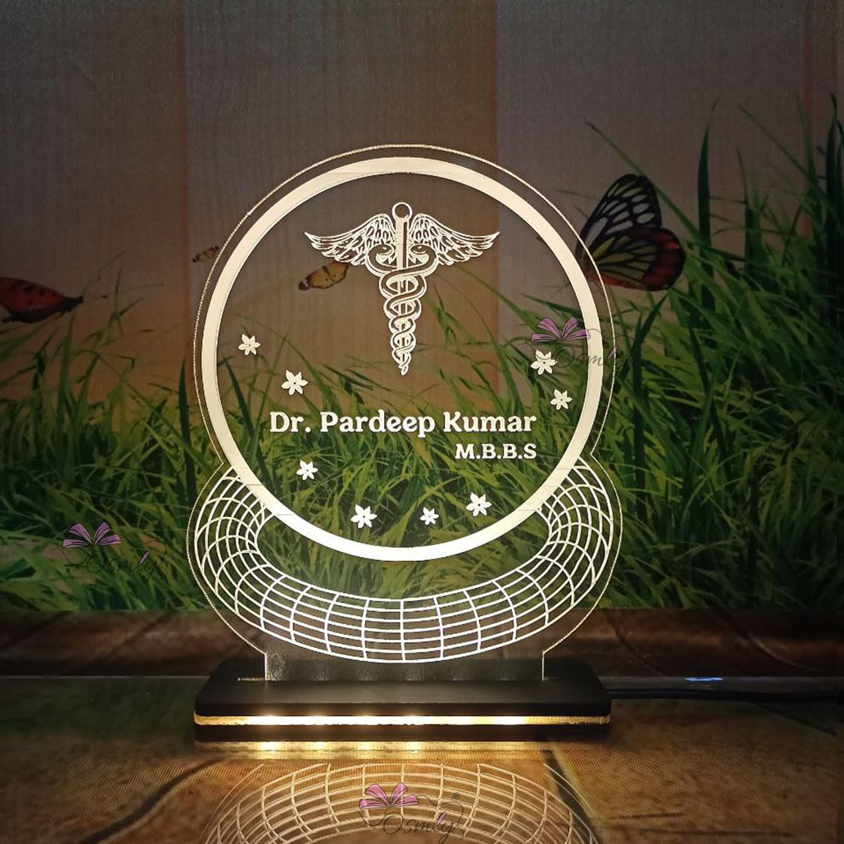 OSMLY Acrylic Laser Engraved Table Sign Stand For Doctor, For Dentist ...