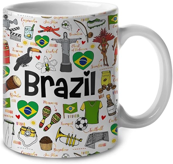 Amazon.com: Lotacy Brazil Symbols Colorful Coffee Mug, Ceramic 11 oz ...