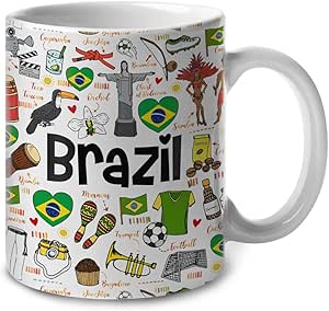 Amazon.com: Lotacy Brazil Symbols Colorful Coffee Mug, Ceramic 11 oz ...