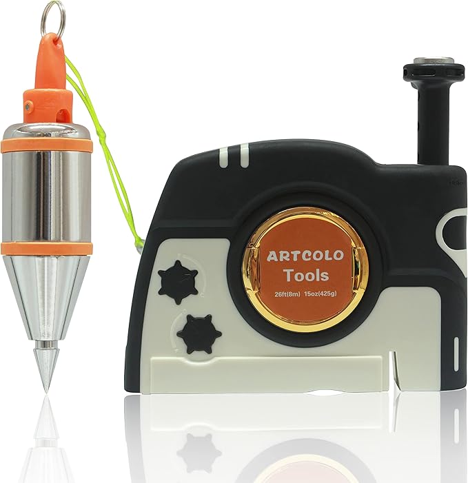 ARTCOLO 1 PCS Magnetic Plumb Bob Kit - 15 oz(425g) Plum Bob With 26 ft ...