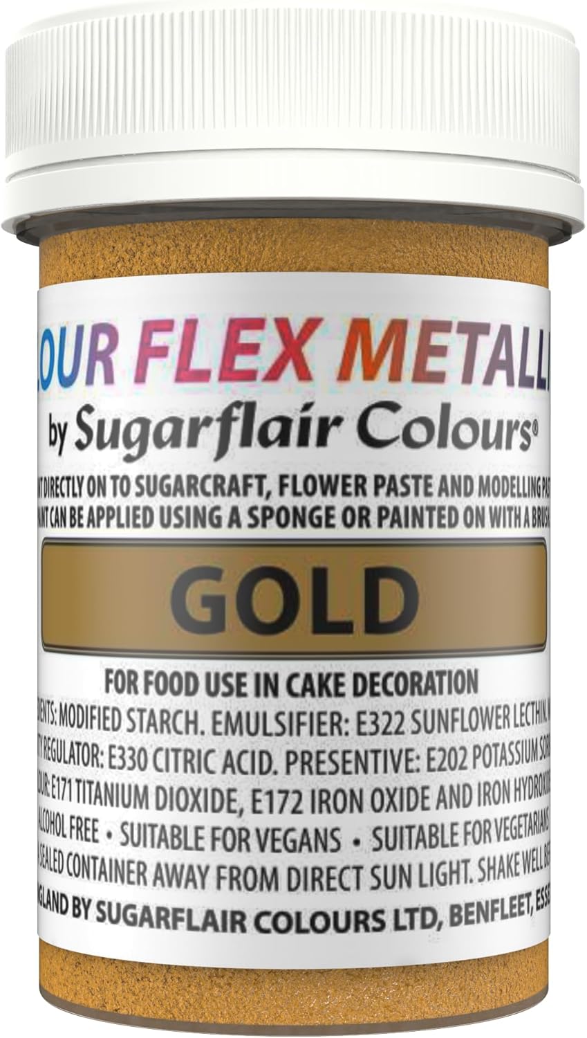 Colour Flex Gold Edible Paint 25ml - Metallic Gold Edible Paint for ...