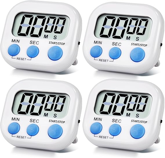 Amazon.com: 4 Pack White Digital Kitchen Timer Magnetic Digital Timer ...