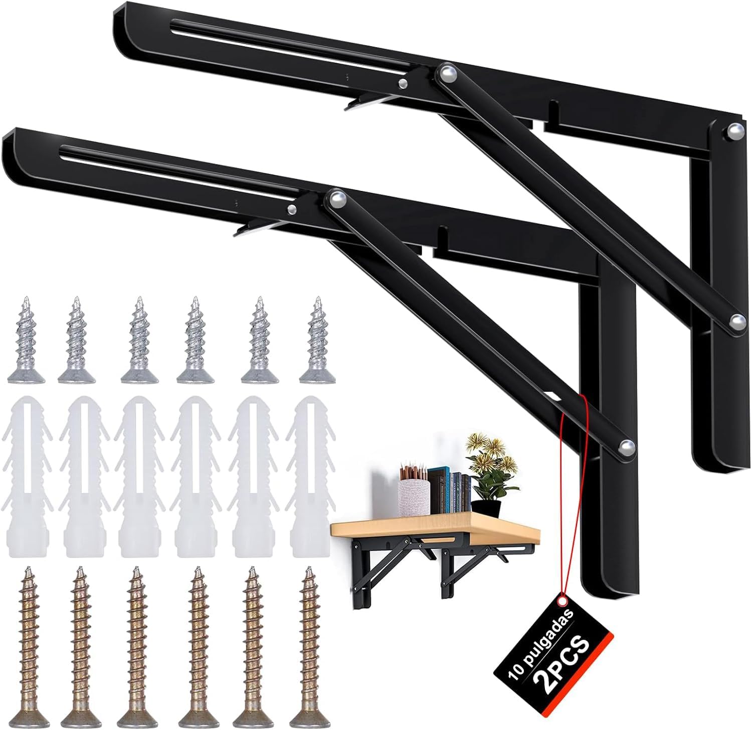 Soportes para estante de 30CM/12 pulgadas,mensulas para repisa plegable ...