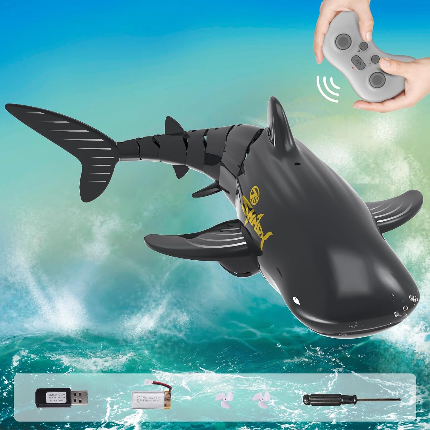 Amazon.com: Hiitytin Remote Control Shark Toy 1:18 Scale RC Shark with ...