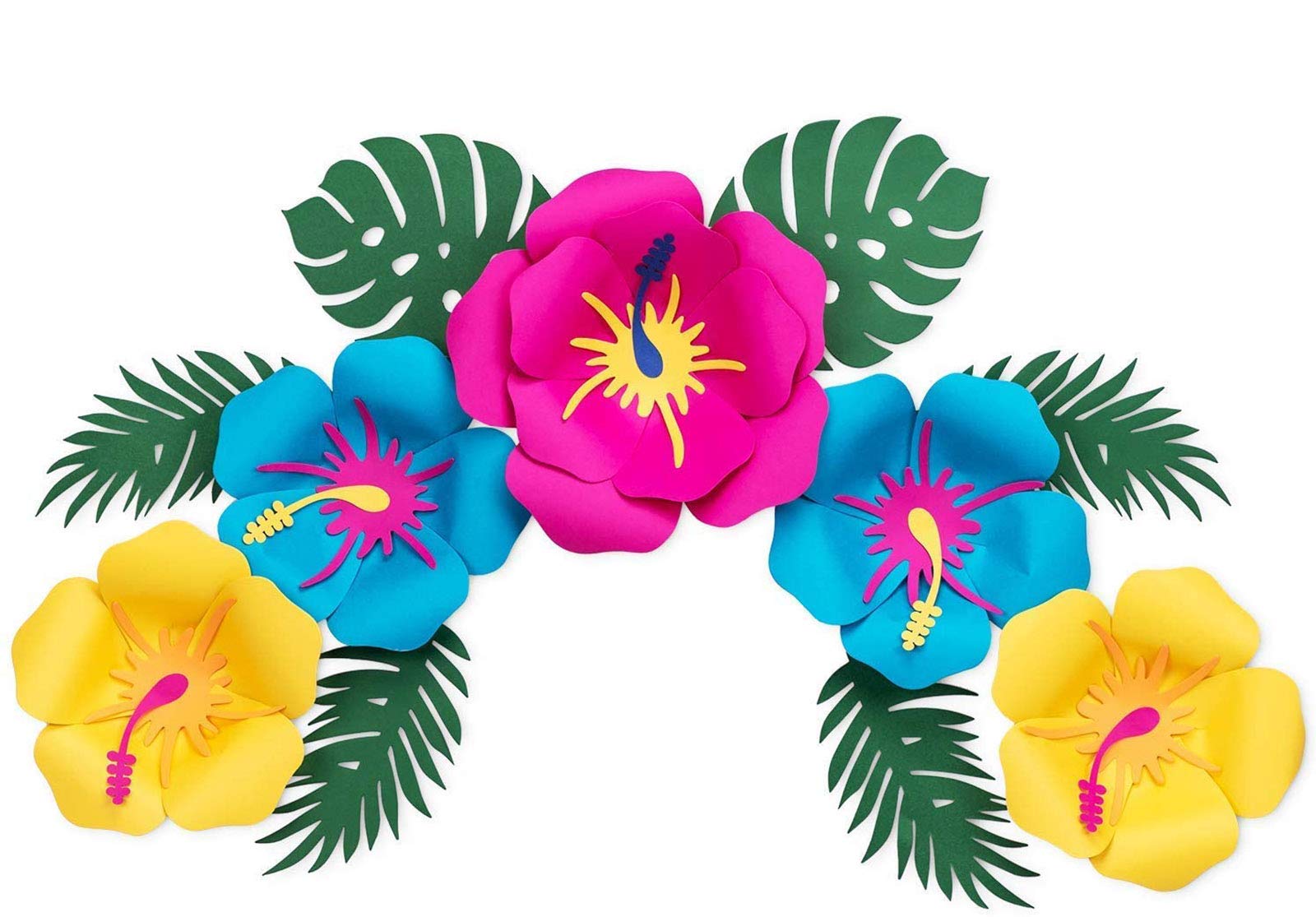 Buy luck sea Luau Hawaiian Hibiscus Decorations Party Supplies - Paper ...