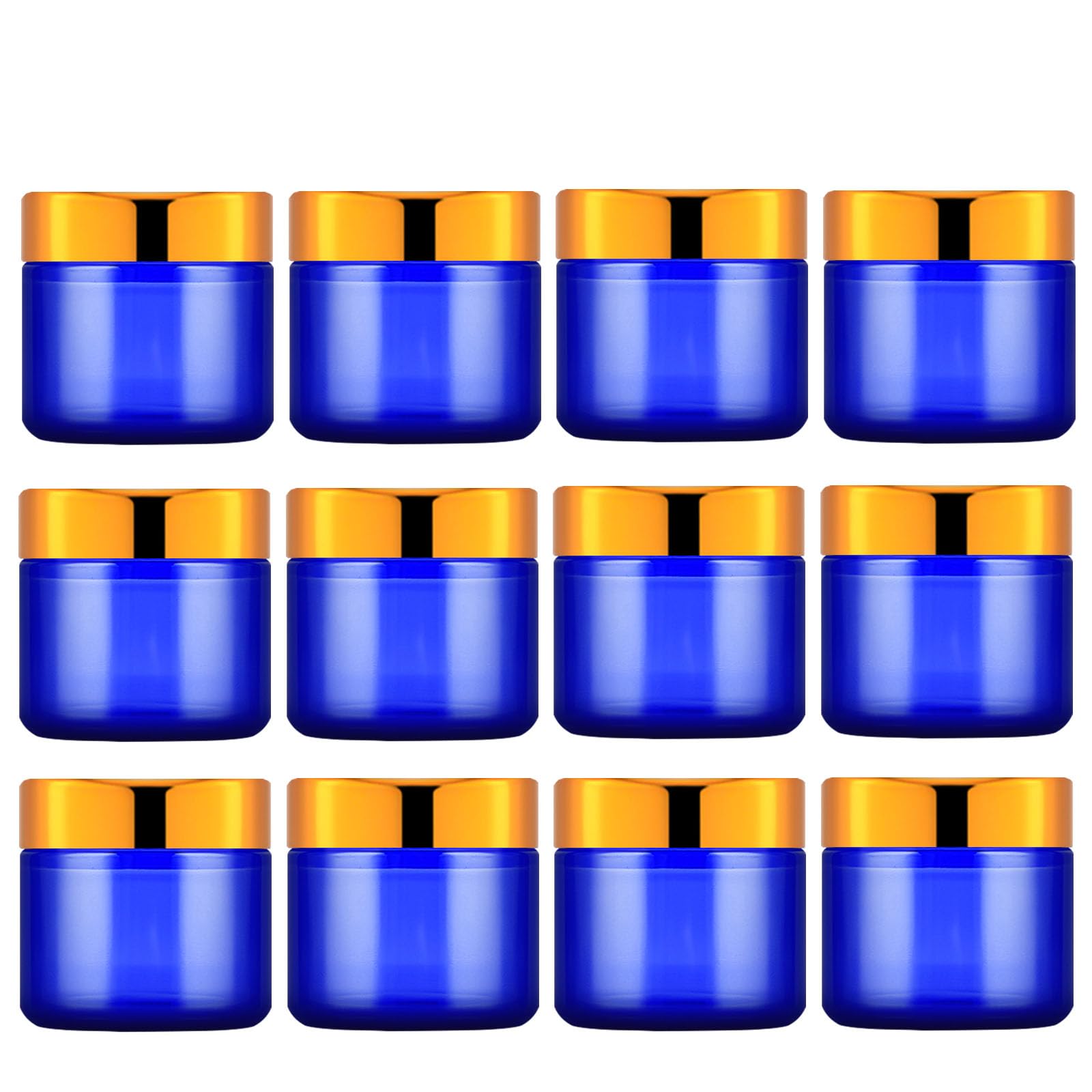 Amazon.com: IRON BILL 2 Oz Blue Round Glass Jars with Inner Liners and ...