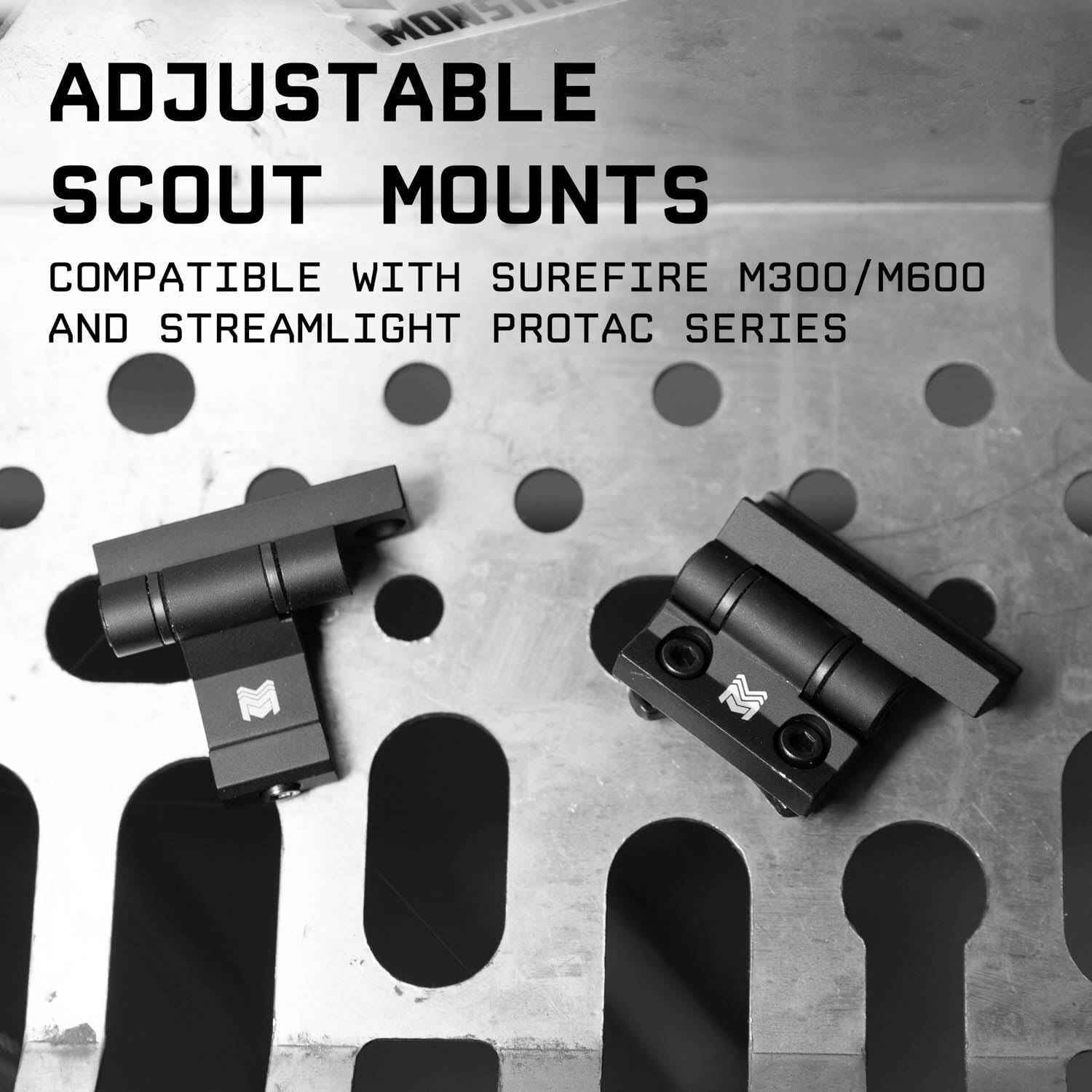 Monstrum Adjustable Scout Light Mount with Pivoting Mount Plate ...