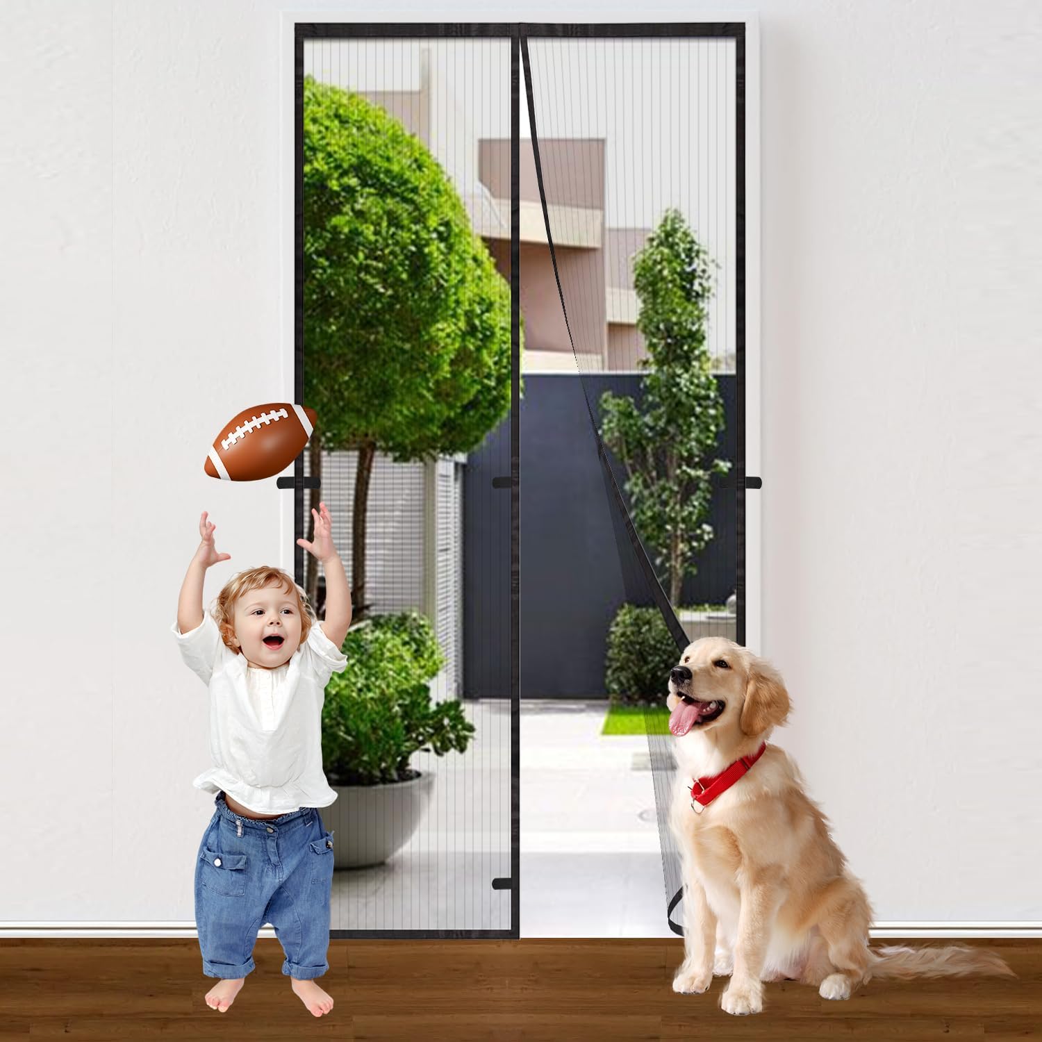 Heavy Duty Magnetic Screen Door Mesh, Fit Door Size 36"x 82"in,Strong ...