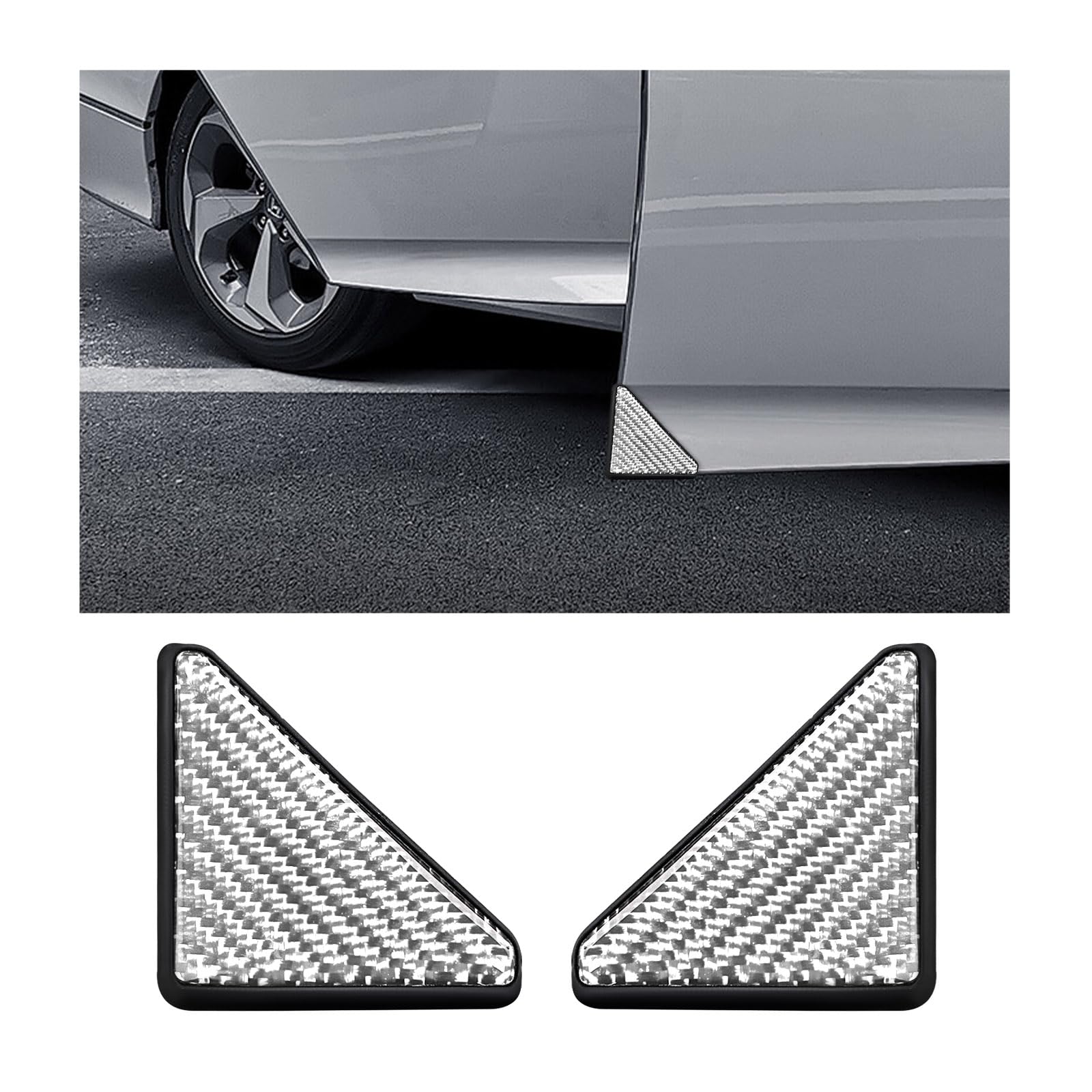 Amazon.com: Sylvil 2PCS Car Side Door Edge Guards, Carbon Fiber Anti ...