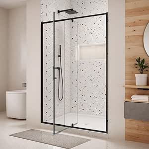 DOPERFE 38-42"x71"Piovt Swing Glass Shower Door,Pivot Frame Sliding Shower Door with 1/4" Clear ...