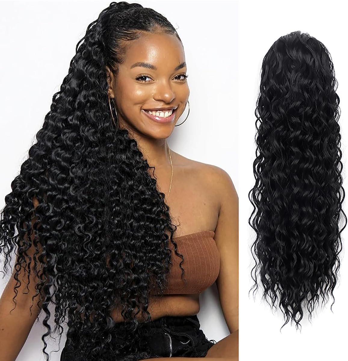 Amazon.com : Afro Puff kinky curly Drawstring Ponytail Extension for ...