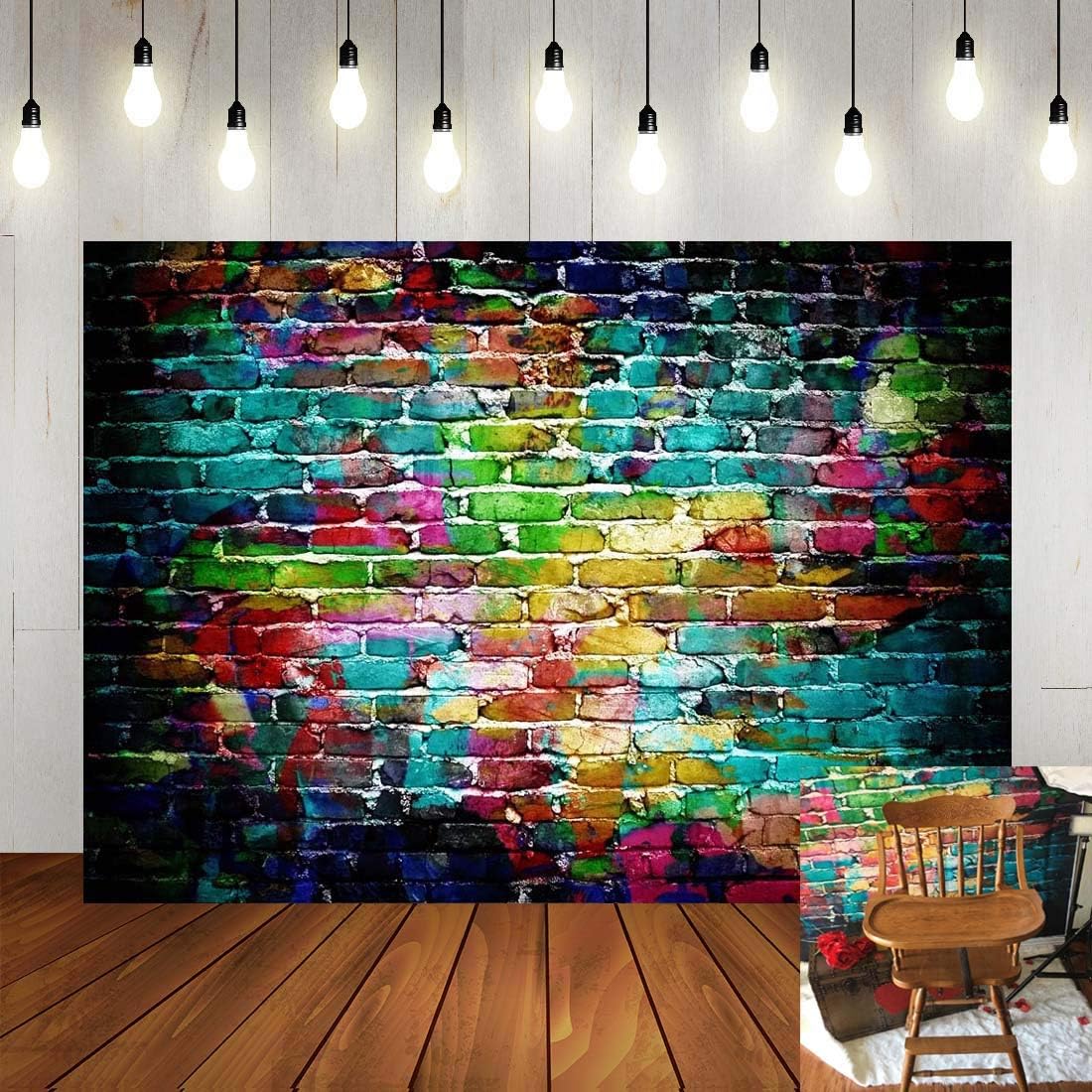 Amazon.com : Colorful Brick Wall Photography Backdrop 5x3ft Vinyl ...