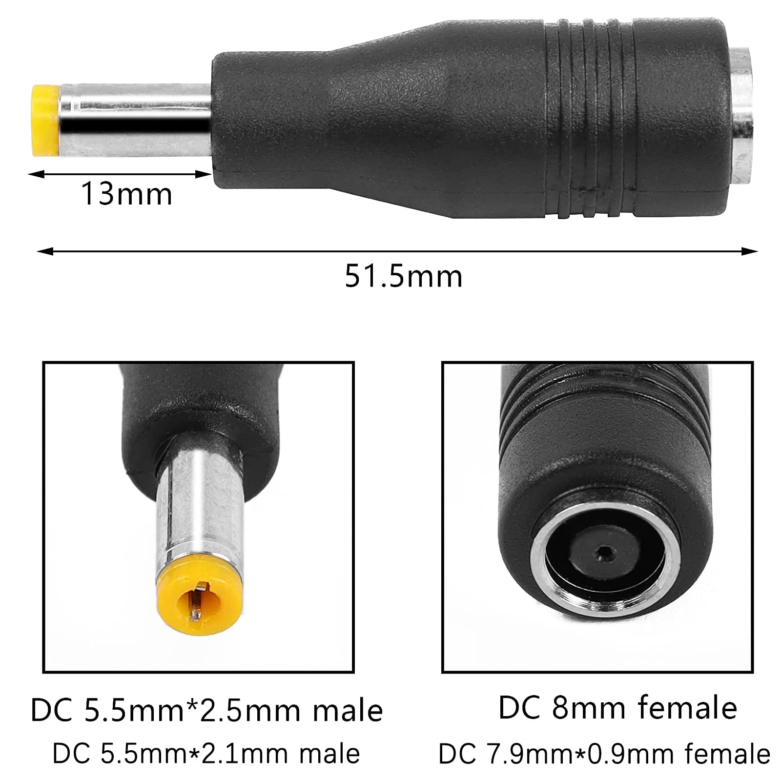 Snapklik.com : KarlKers 8mm Dc Power Plug, DC 8mm Female To 5.5mm X 2 ...