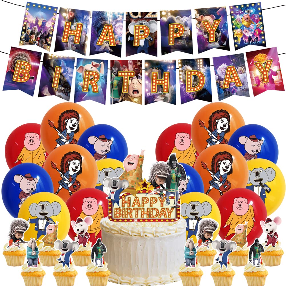 Buy NA Sing Balloons Birthday Decorations Party Supplies Birthday ...