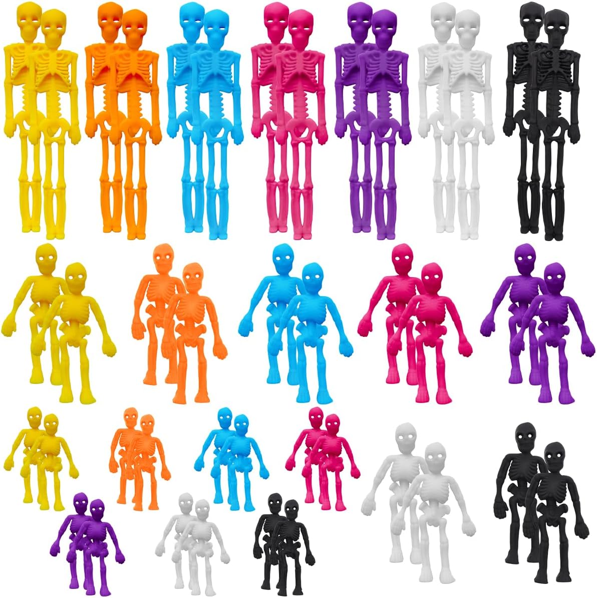 Amazon.com: 42PCS Halloween Stretchy Skeleton Toys, Halloween Party ...