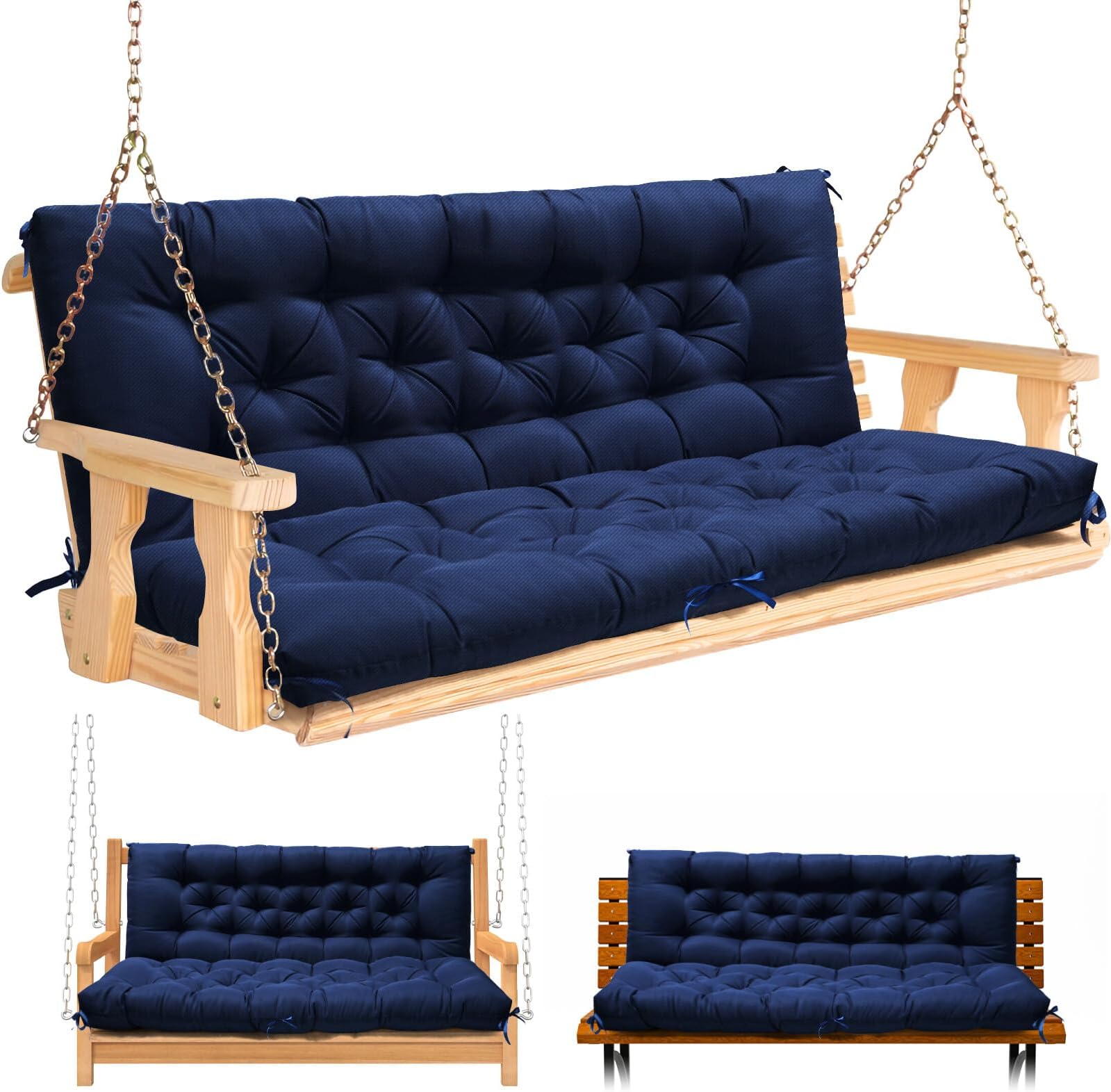 Amazon.com : Zacammy Swing Replacement Seat Cushions, 2-3 Seater Bench ...