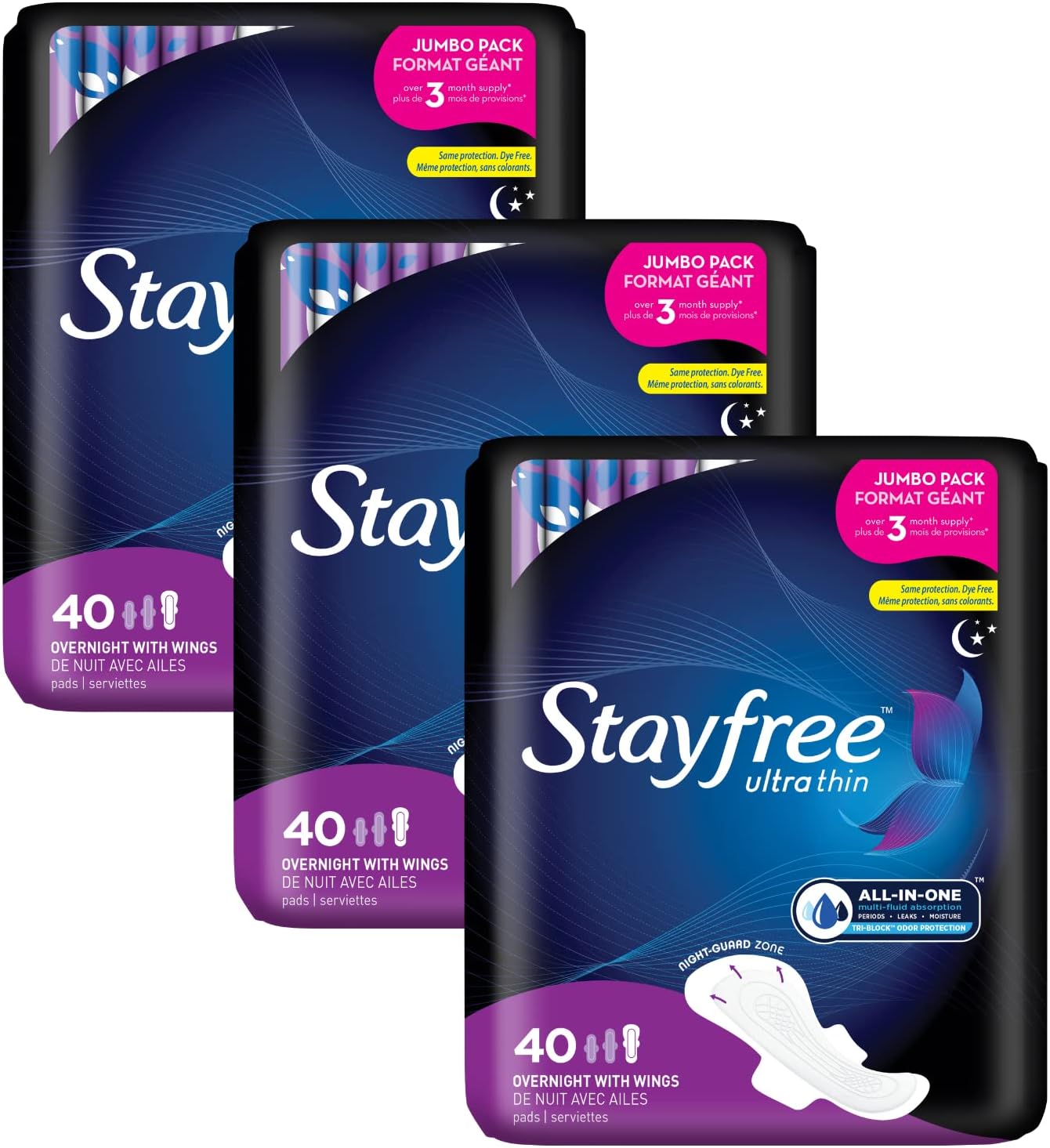 Amazon.com: Stayfree Ultra Thin Overnight Pads with Wings, For Women ...