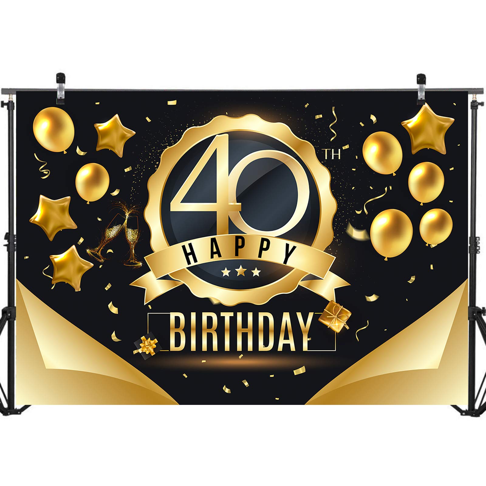 Happy 40th Birthday Backdrop For Men Women 40 Birthday Backdrop ...
