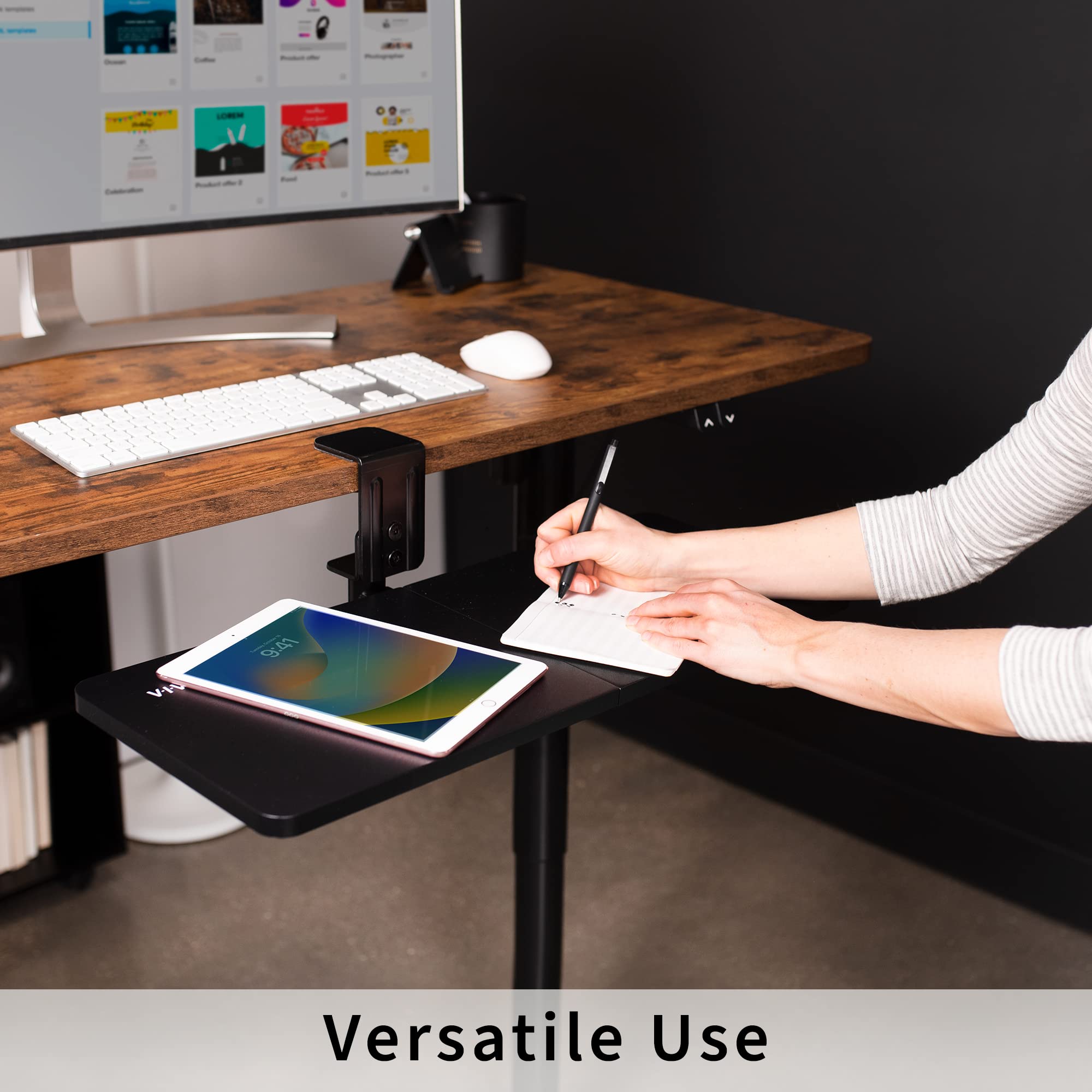 VIVO Clamp-on Rotating Computer Keyboard and Mouse Tray, Swiveling 25 x ...