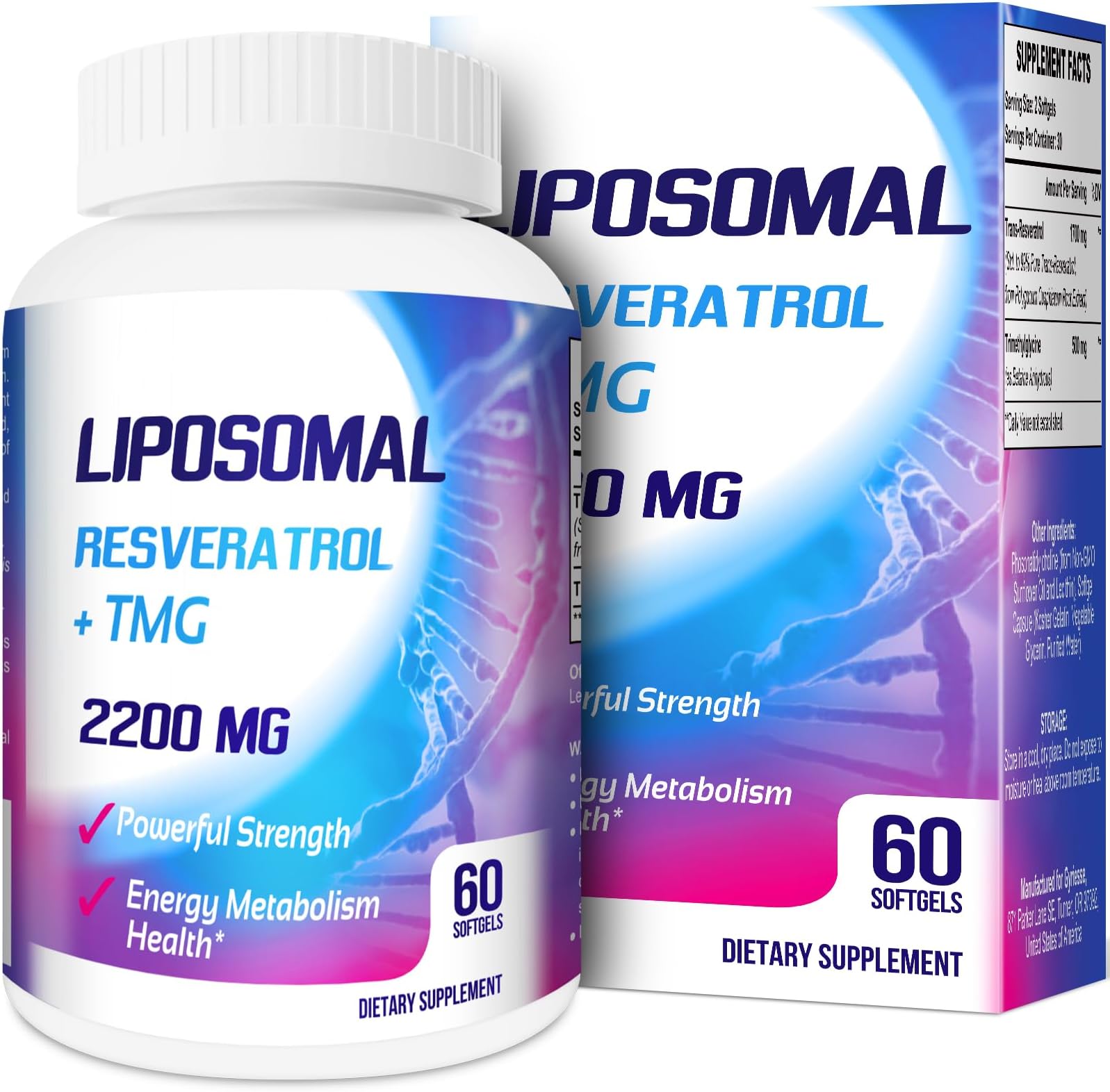 Amazon.com: Liposomal 2200mg High Dose Softgel, Trans-Resveratrol ...