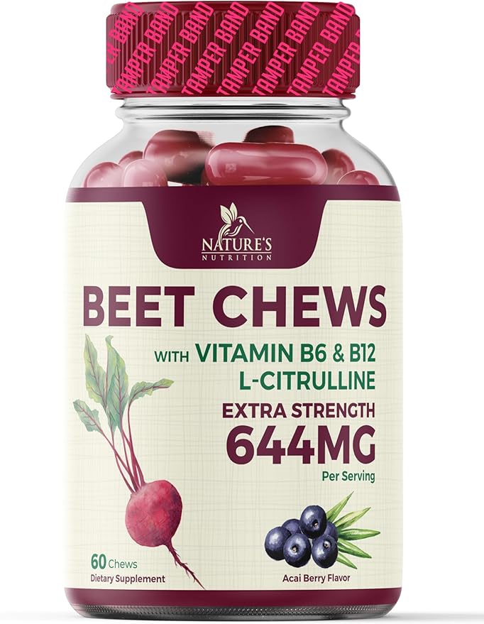 Amazon.com: Beet Chews - Extra Strength Beet Root Chewables with Grape ...