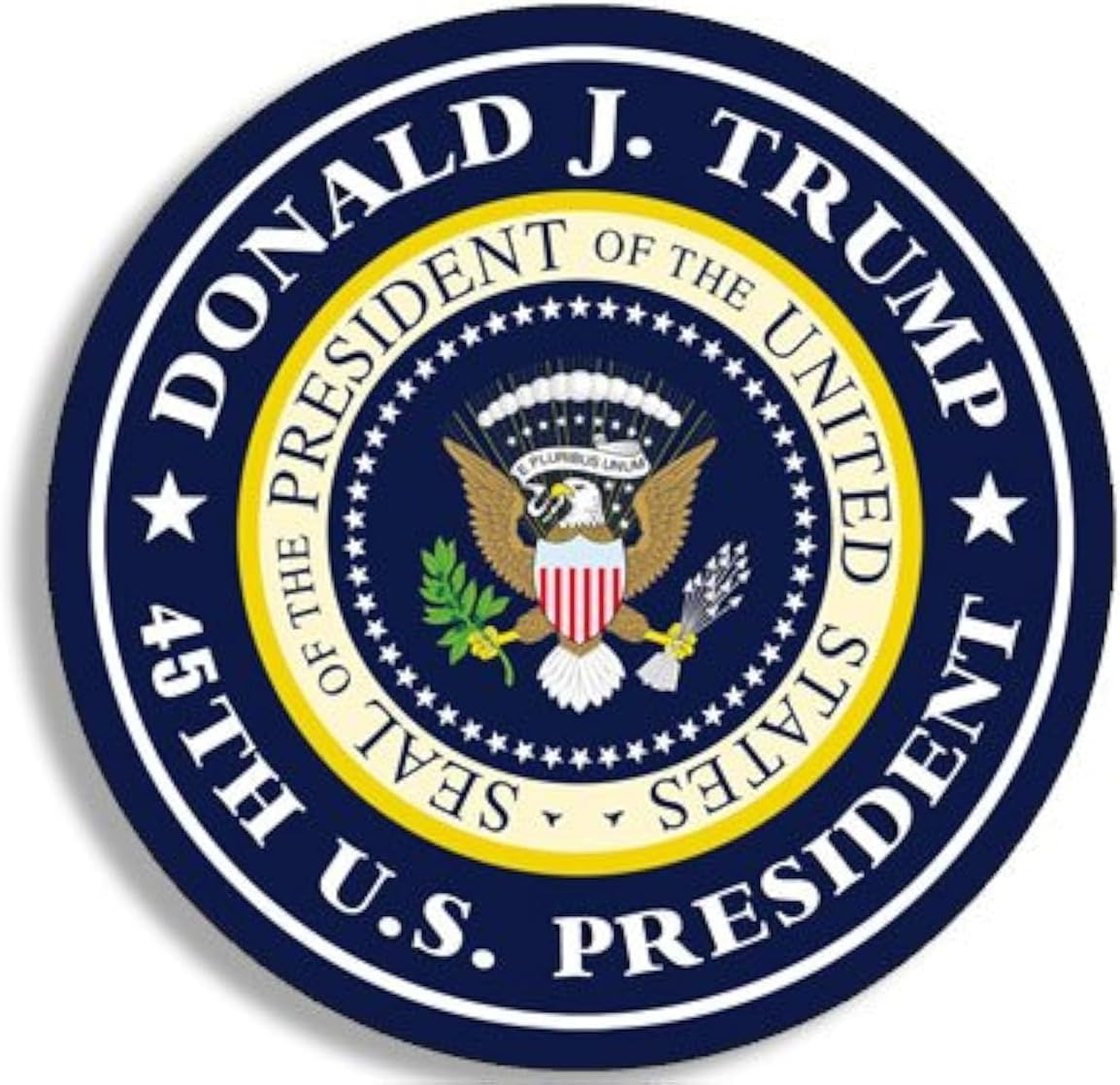 Amazon.com - Round Donald J Trump 45th US President Sticker (Decal ...
