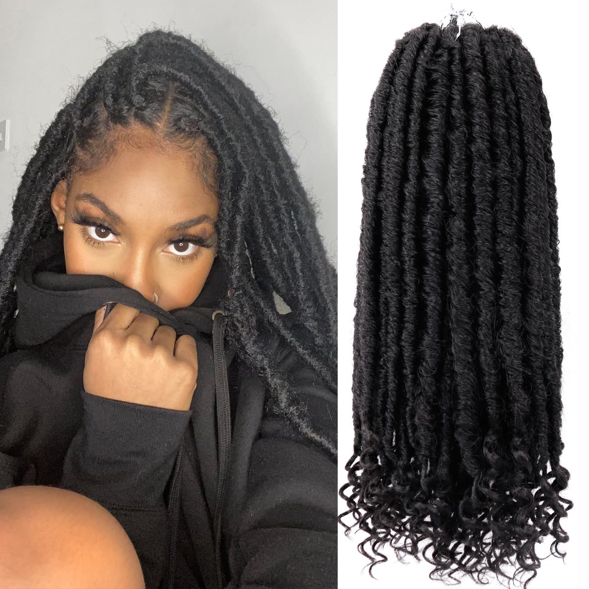 Amazon.com : Goddess Locs Crochet Hair 8 Packs 16 Inch Straight Faux ...