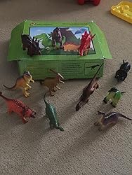 Lello & Monkey Dinosaur toys set of 6 plastic dinosaurs - Large 7 inch ...