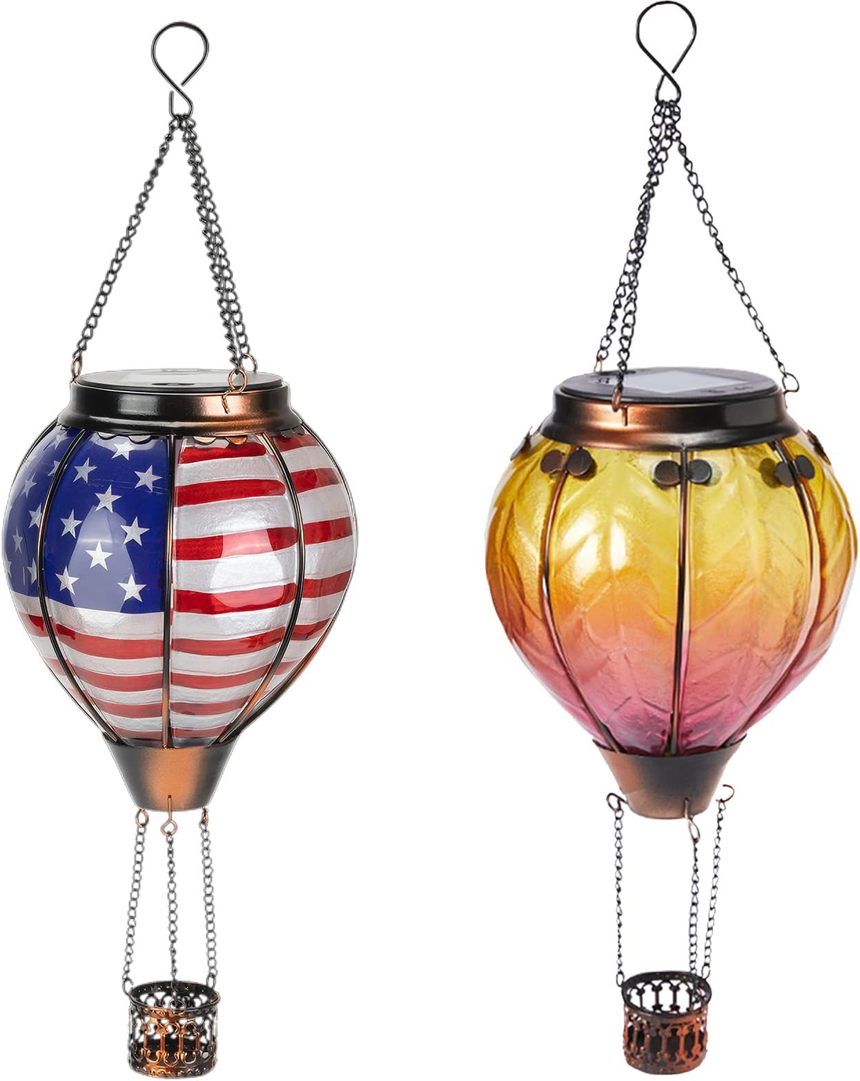 Amazon.com: pearlstar Hot Air Balloon Solar Lantern with Flickering ...