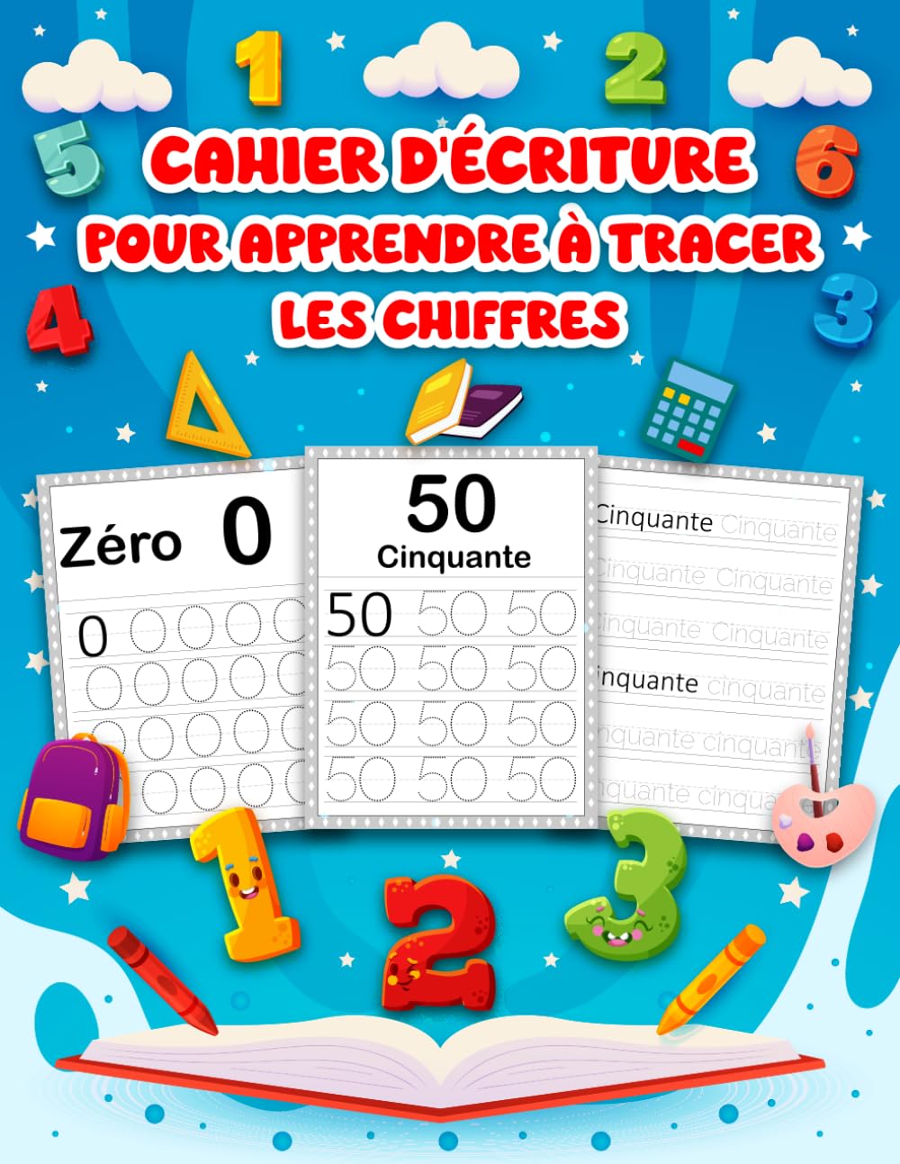Amazon.com: Cahier D'écriture pour Apprendre à Tracer Les Chiffres ...