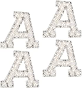 Amazon.com: uxcell 10Pcs Iron on Letters Patches, Letter A Rhinestone ...