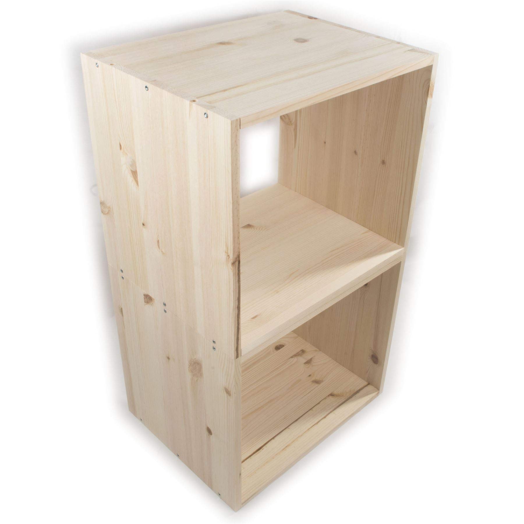 Buy 2 TIER Wooden Bookcase Shelving Display Storage Unit | Unpainted ...