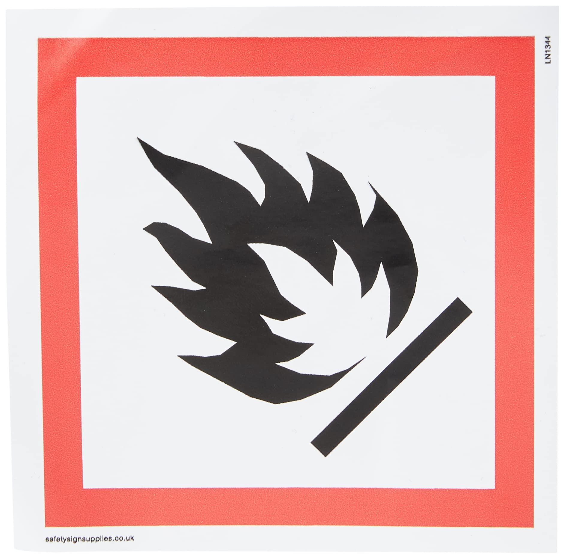Viking Signs LN1344-S10-V Flammable - CLP Symbol Sign, Vinyl, 100 mm x ...