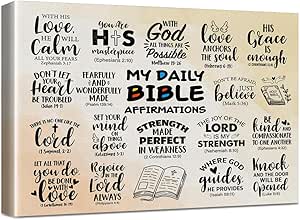 Amazon.com: Christian Bible Verse Affirmations Canvas Poster My Daily ...