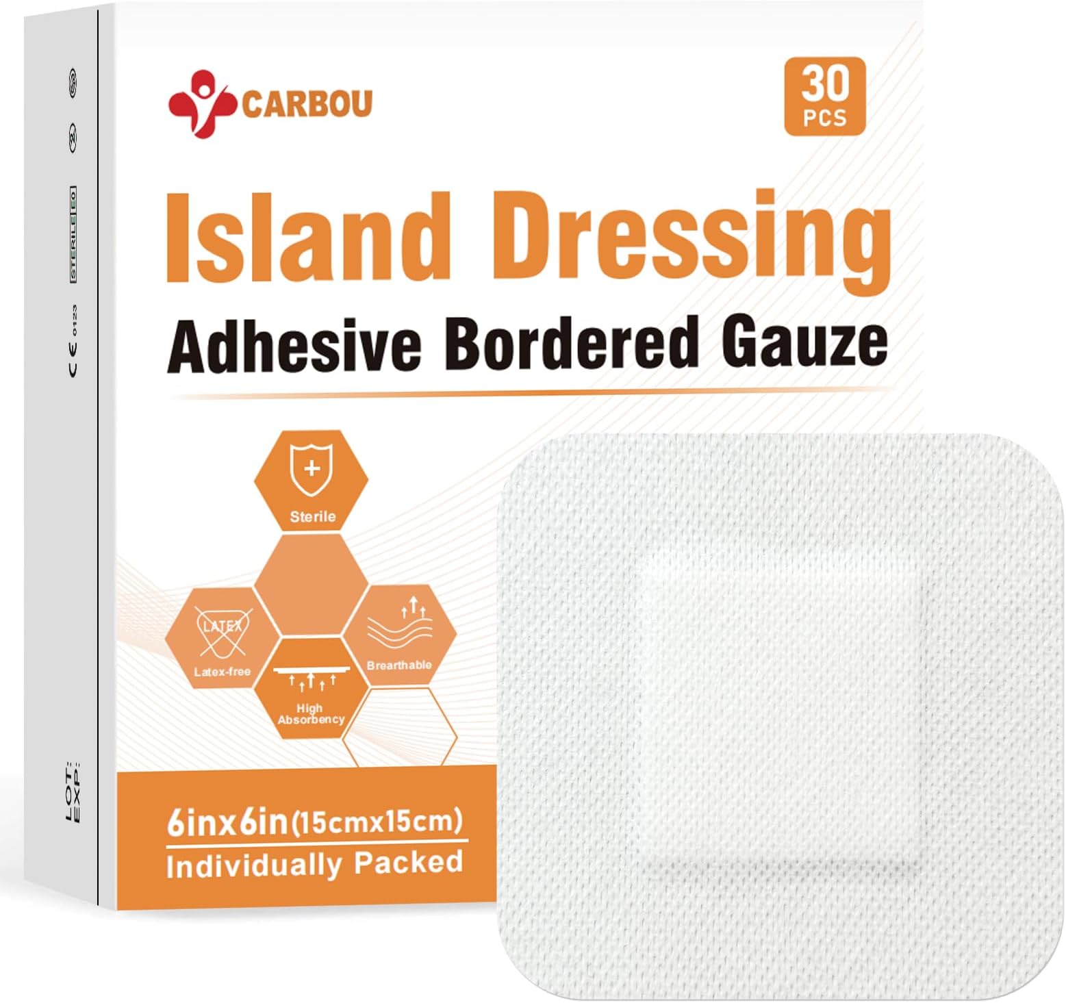 Amazon.com: MED PRIDE Waterproof Composite 6’’ x 6’’ Wound Dressing ...