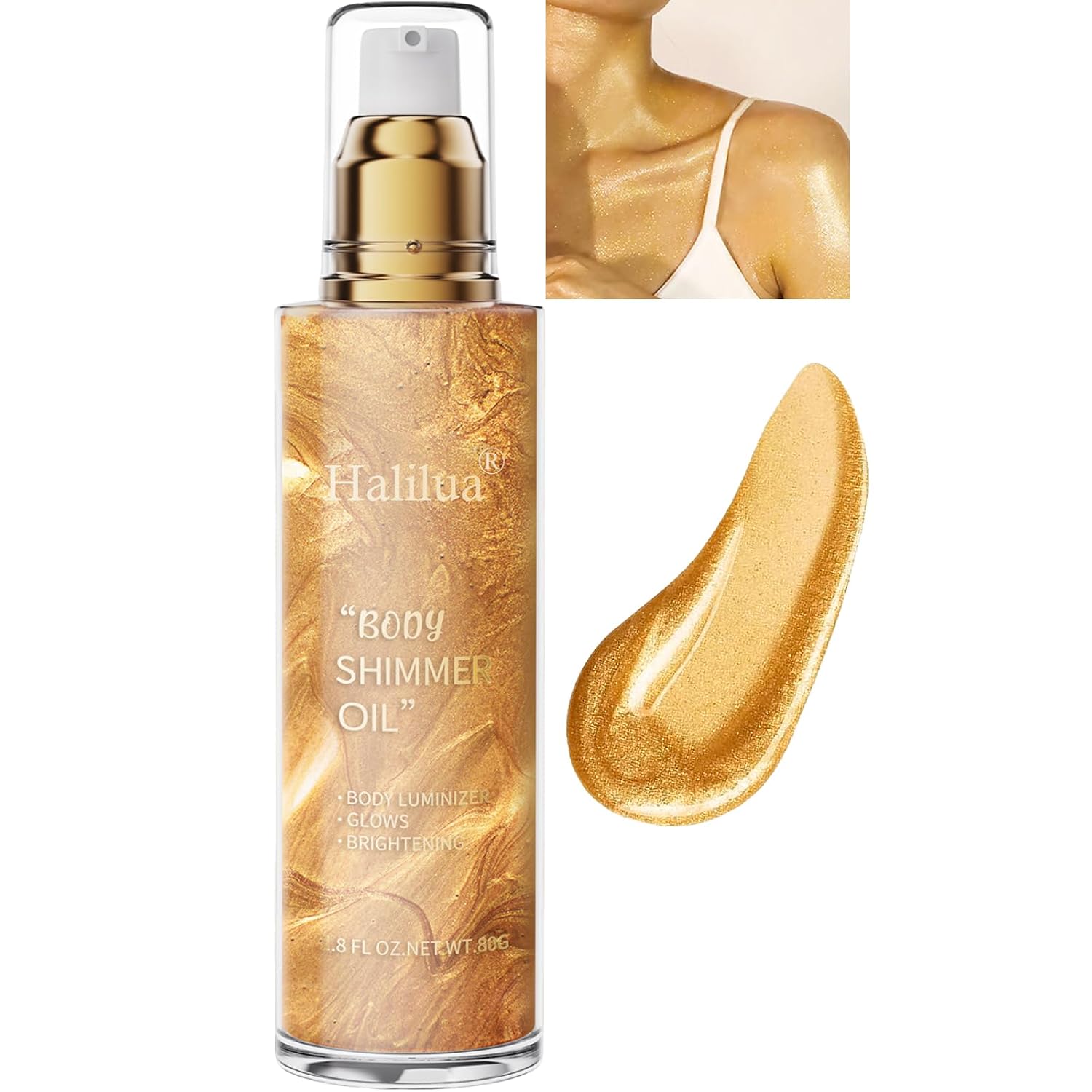 Amazon.com: Shimmer Body Oil, Body Luminizer, Waterproof Moisturizing ...