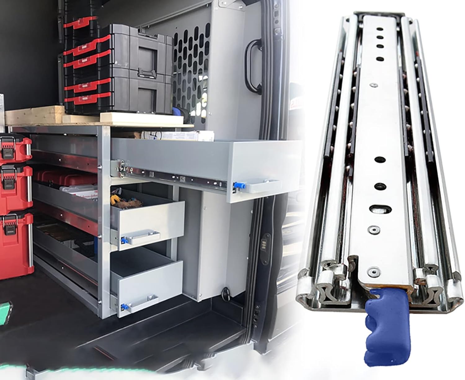 Heavy Duty Drawer Hardware Slide Side Mount, Full Extension Sliding ...