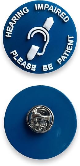 Amazon.com: Hearing Impaired - Please Be Patient - 3D Visual Alert Pin ...