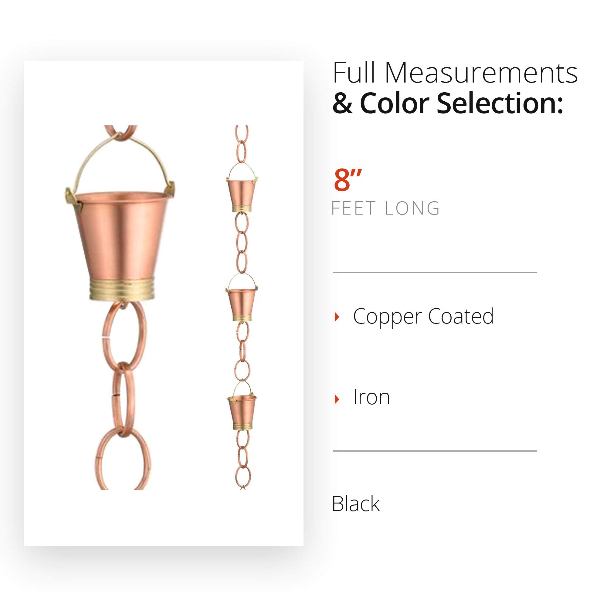 Snapklik.com : Bucket Rain Chain, Heavy Duty Cast Iron Rain Chains For ...