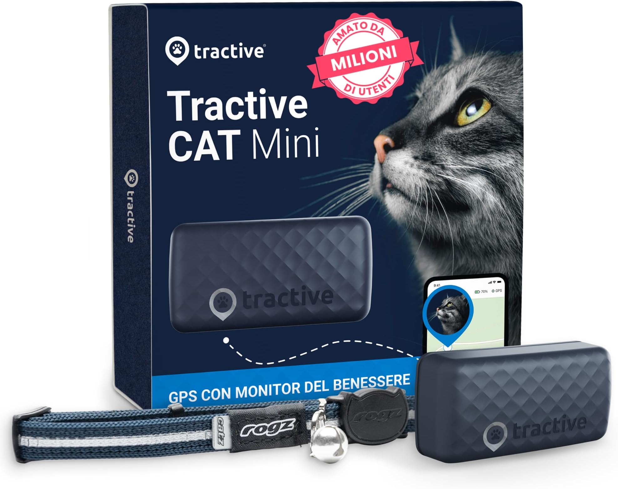 Tractive - GPS Gatto Modello Mini, Localizzazione in Tempo Reale ...