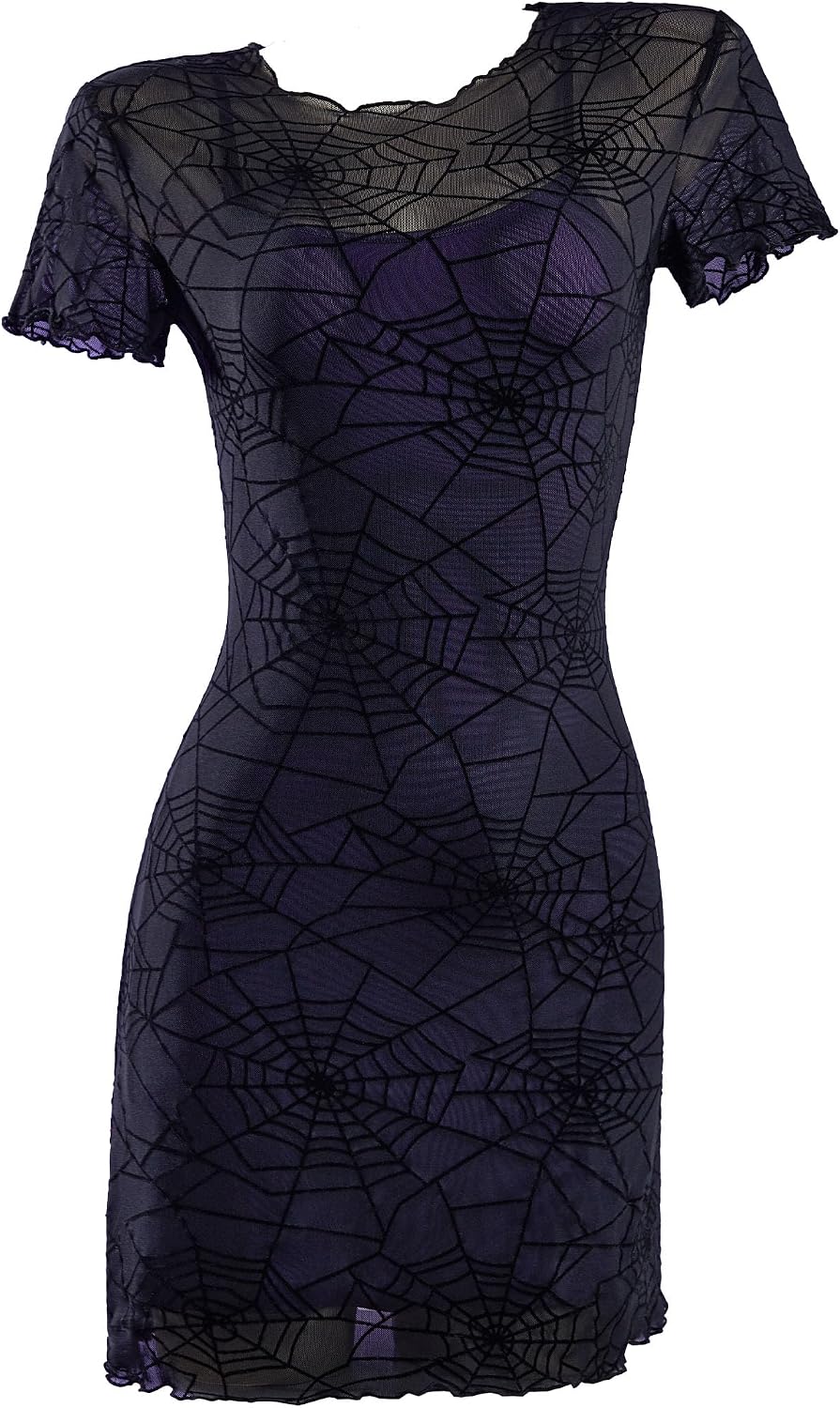 Amazon.com: MEOWCOS Women's Bodycon Dress Spider Web Print Gothic Punk ...