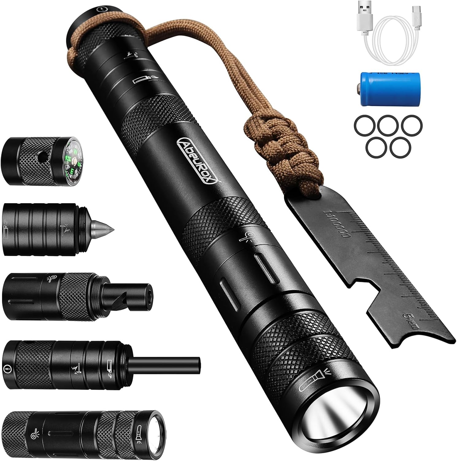 Amazon.com: AbeuRox AB-T6 LED Tactical Flashlights 8-in-1 Multitool ...