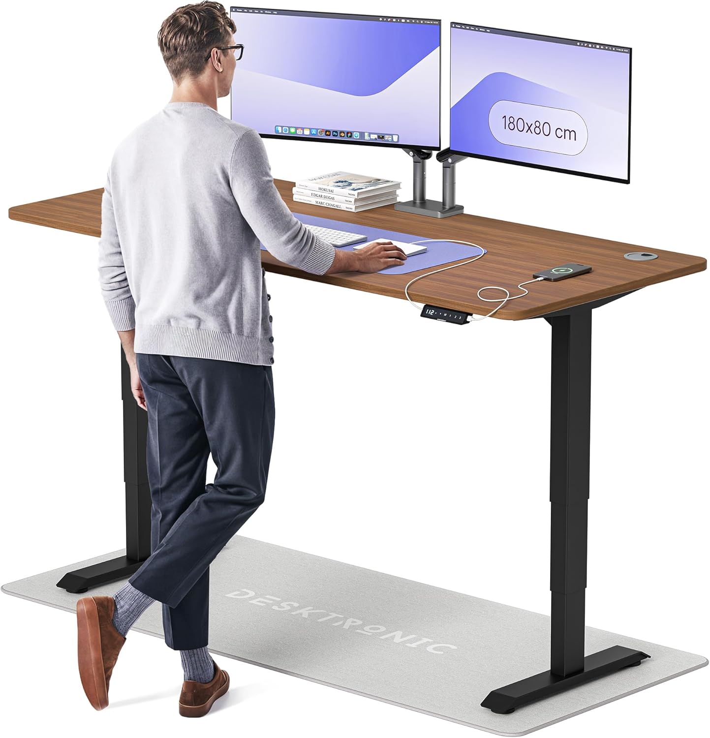 Desktronic HomePro Standing Desk – 180 x 80 cm Height Adjustable Desk ...