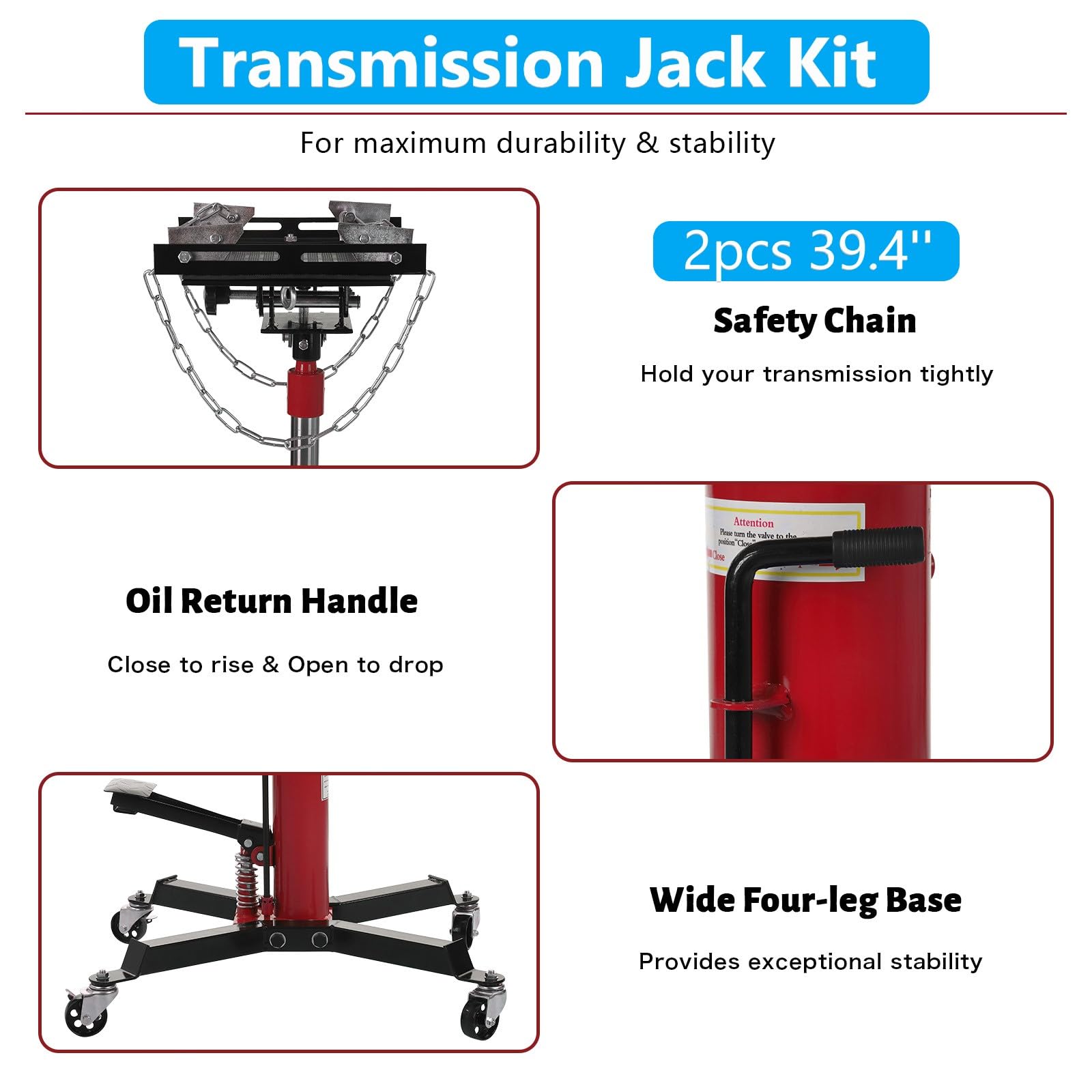 Snapklik.com : Transmission Jack Lift 1100lbs, 2-Stage Floor-Standing ...